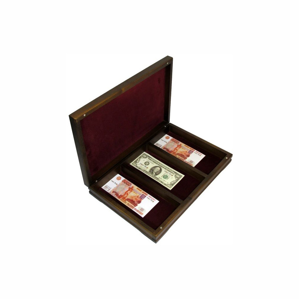 Шкатулка для трёх валют 35,5х24х5,5 см 999-RT-09n