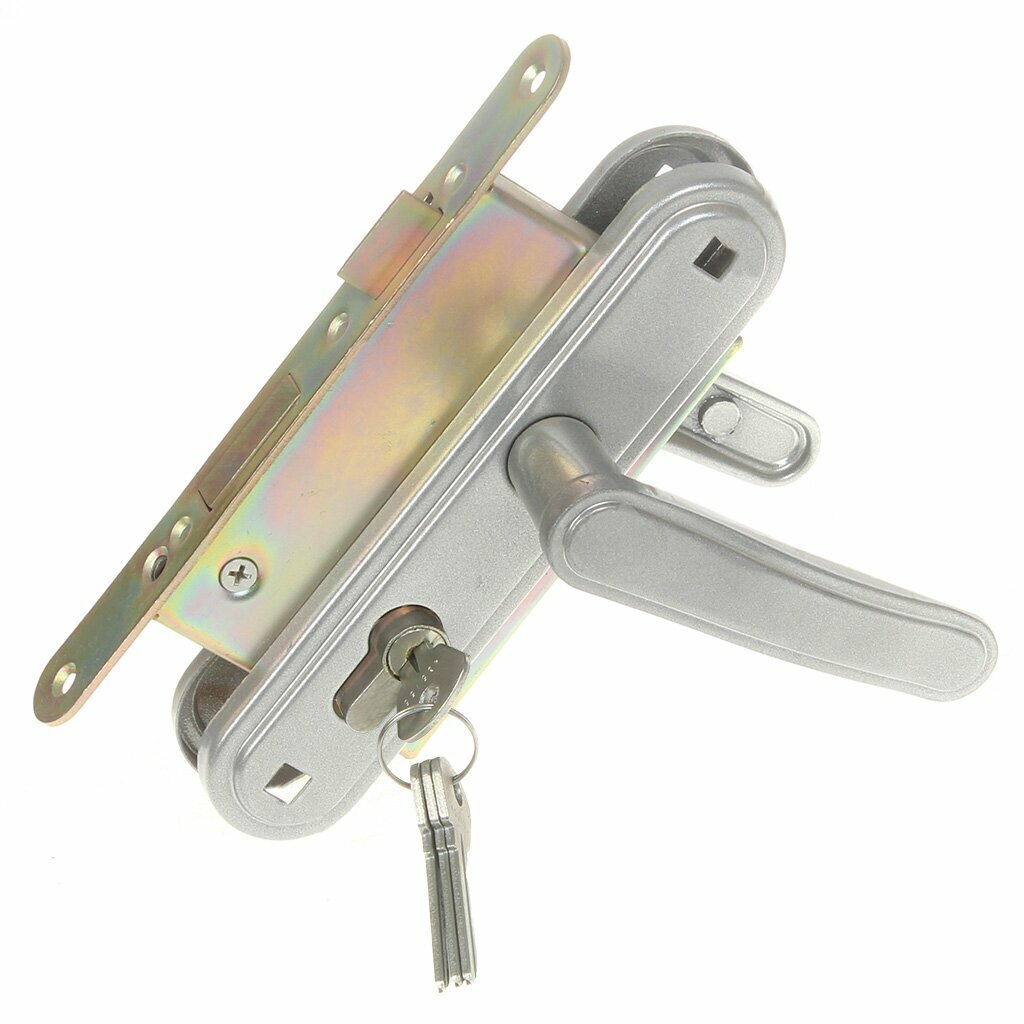 Замок врезной Зенит, ЗВ4-3.03, 00-00000490, ручка в комплекте, цилиндровый, бриллиант