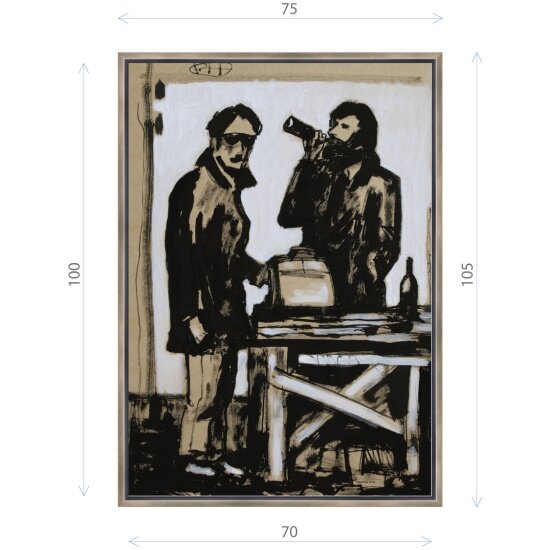 Картина Декор Депо Константина Малютина Портвейн Матовый холст в раме 105х75 см