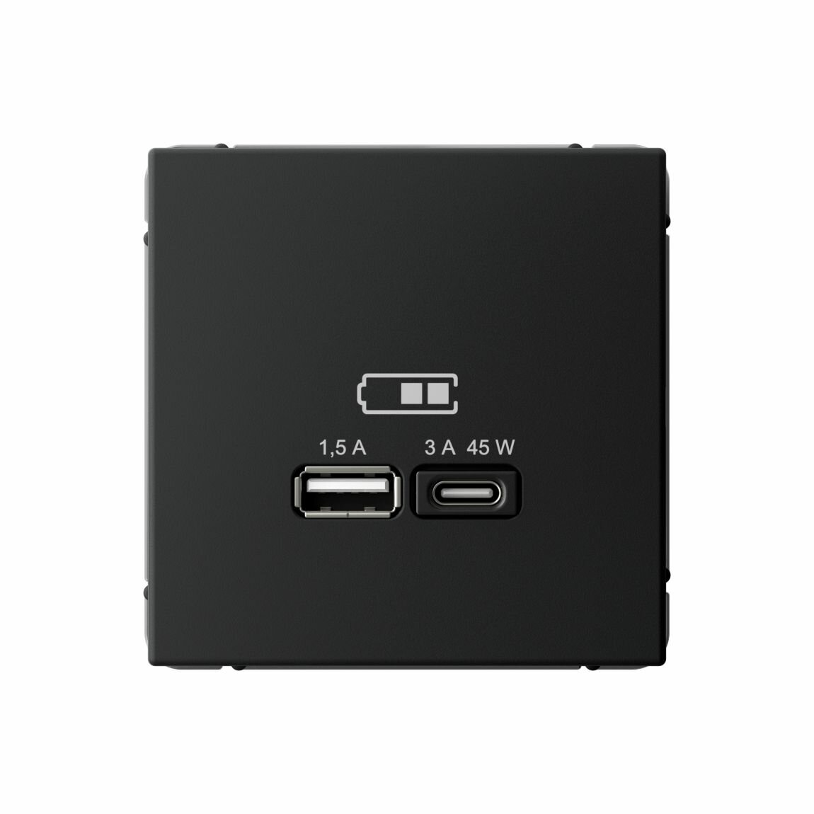 Systeme Electric ArtGallery Карбон USB Розетка A + тип-C 45Вт высокоскор. заряд. QC, PD, 5шт.