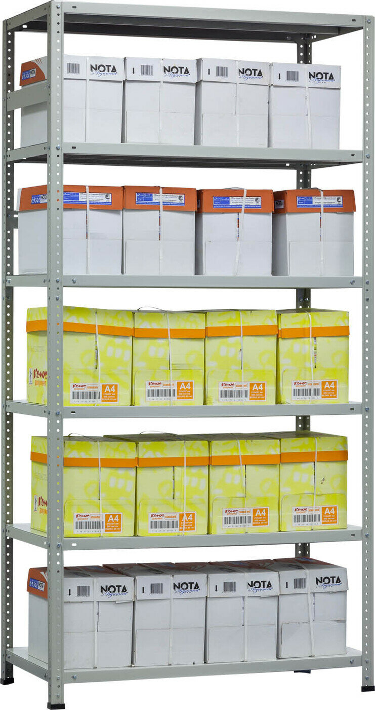 Стеллаж металлический усиленный Практик MS Strong 2000x1000x500 мм, 6 полок