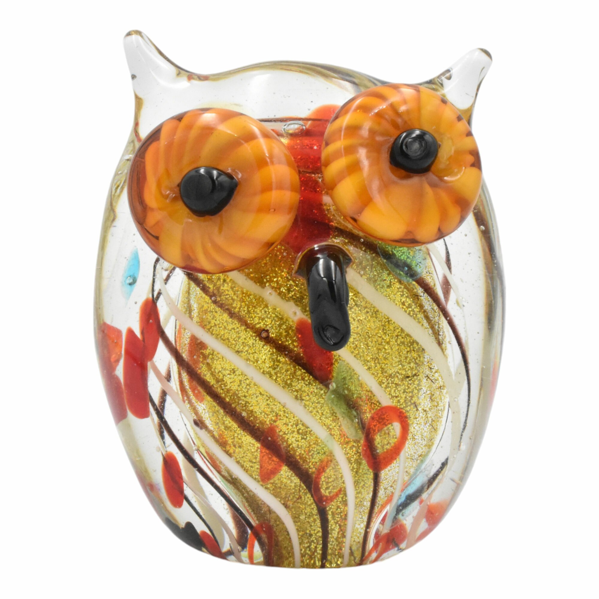 Статуэтка "Золотистая сова" из венецианского стекла/Mirho/ 17368