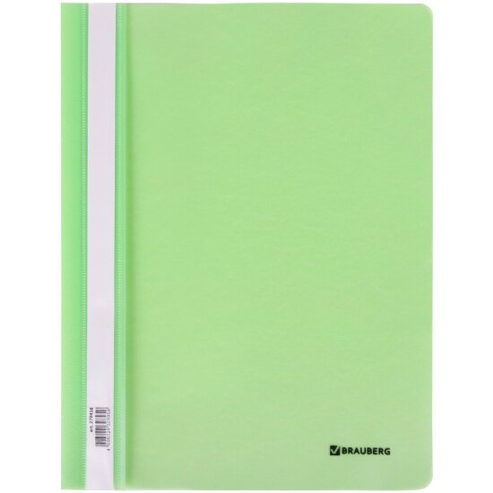 Скоросшиватель Brauberg пластиковый "Pastel" А4, 130/180 мкм, мятный, 270458