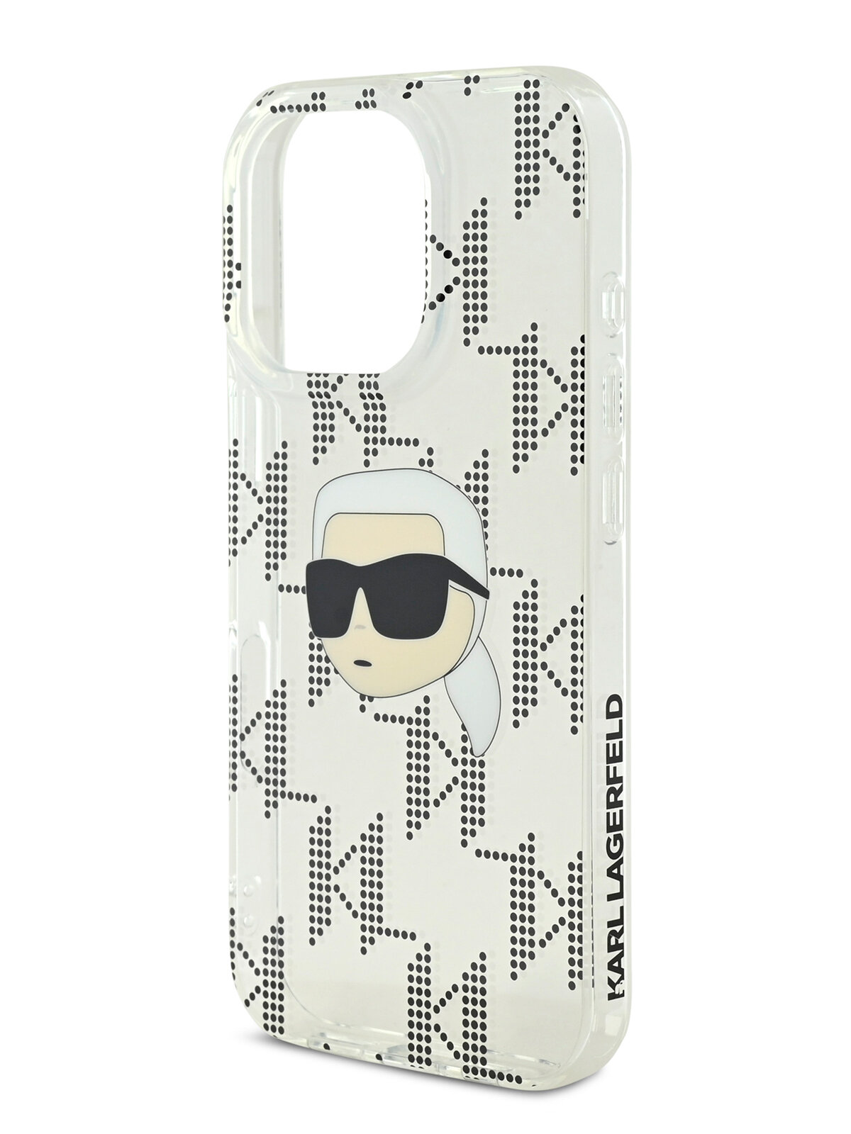 Lagerfeld для iPhone 16 Pro Max чехол PC/TPU Monogram NFT Karl Head Hard Transparent