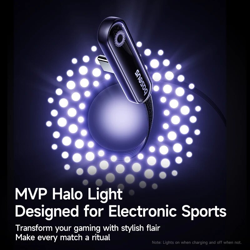 Baseus кабель USB C 100W с LED, 1м — фото 1