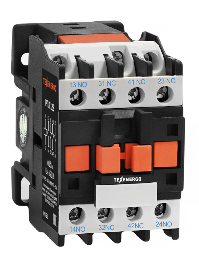 Реле промежуточное Техэнерго РПЛ 122МТ, 75х45х80мм, 2HO+2НЗ, 16А 230В AC, te00119195 / электрика