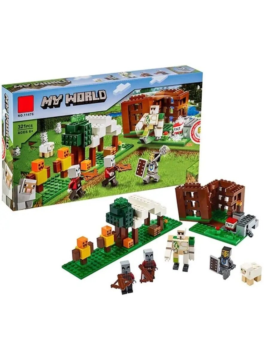 Конструктор World Minecraft Аванпост разбойников аналог LEGO