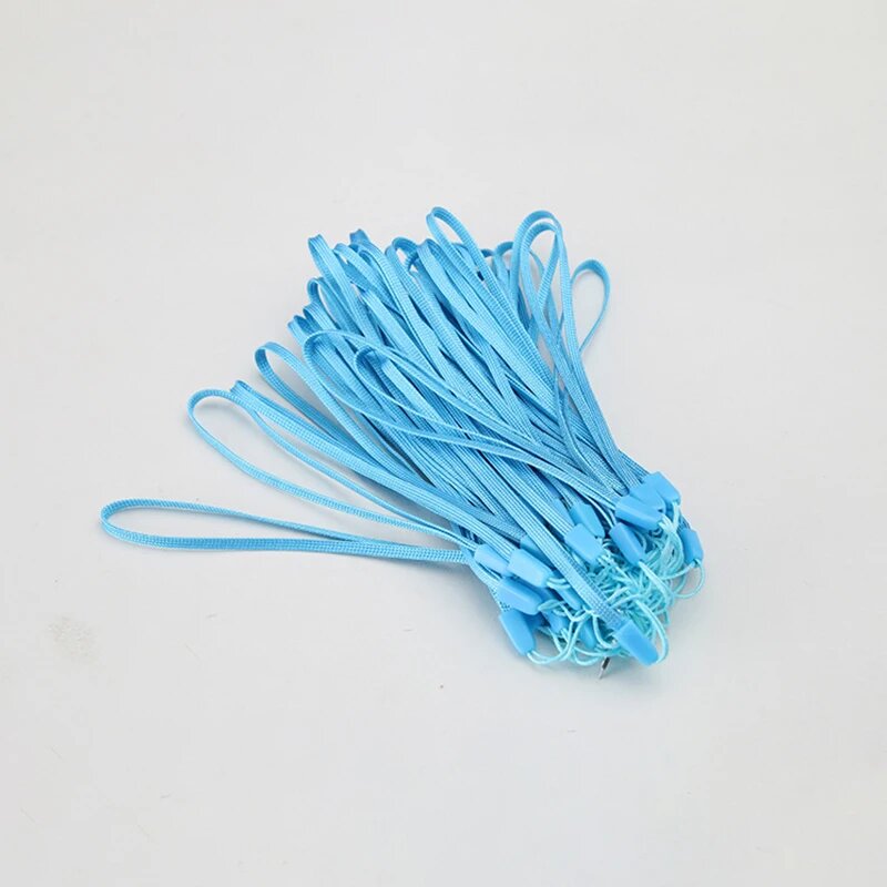 50 шт, ремешок на запястье для IPhone, Samsung, телефон, камера, USB-вспышки, ключи, ID-карта, брелок для ключей 50pcs Light Blue