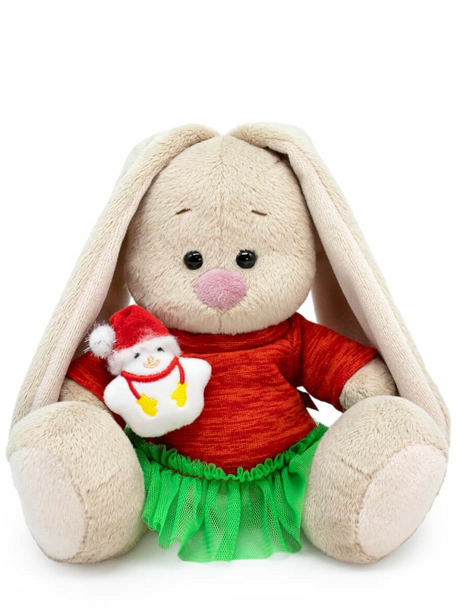 Budi Basa Мягкая Игрушка Зайка Ми в теплом платье и со снеговиком (15см, малыш) SidX-612