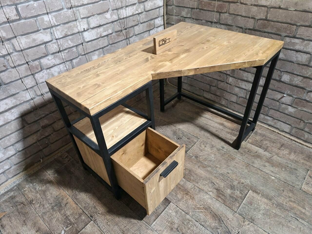 "Стол EasyLOFT в стиле Лофт" от бренда(компьютерный/письменный), 120x80x75 см, цвет бежевый
