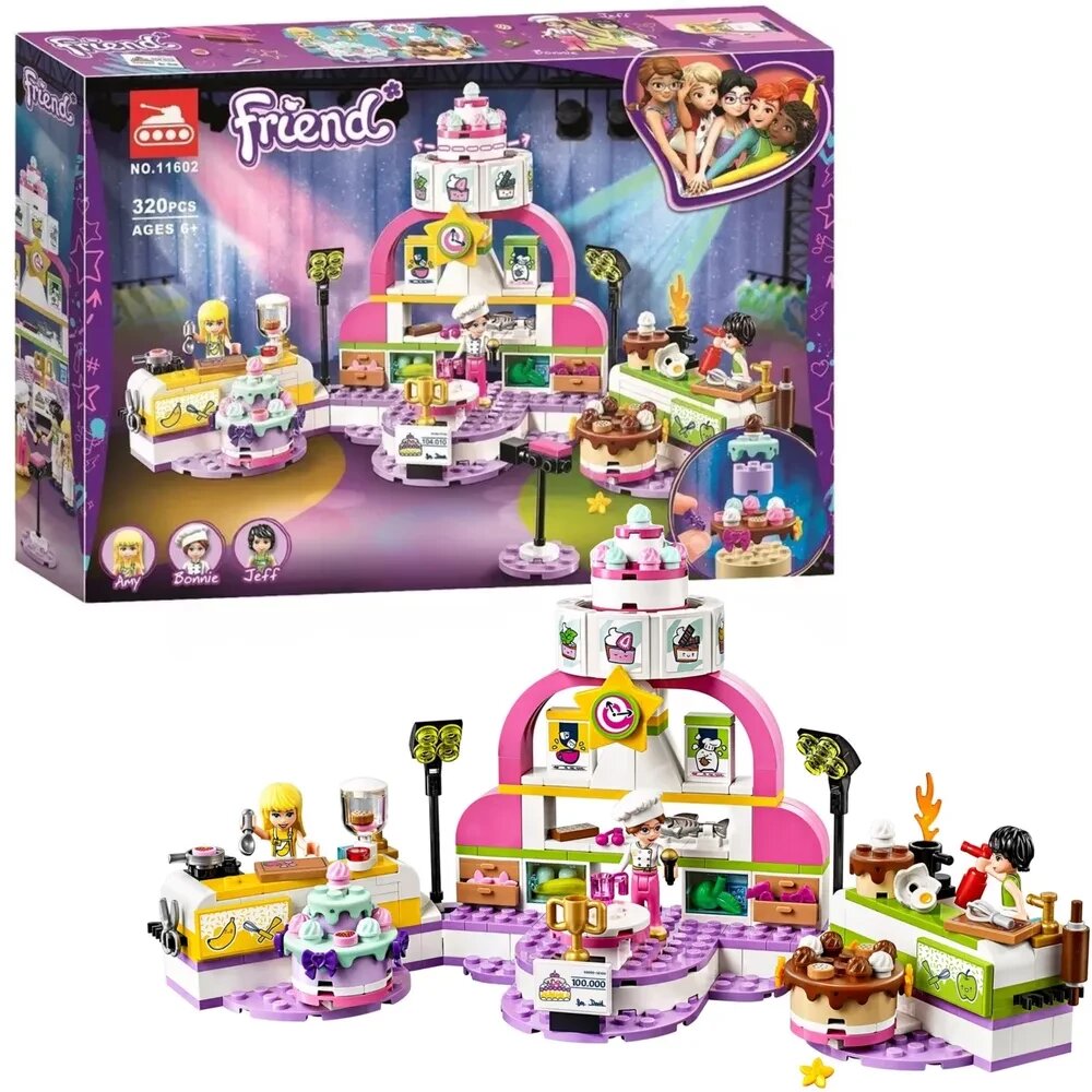 Конструктор Подружки "Битва кондитеров", розовый, для девочек, 320 элементов