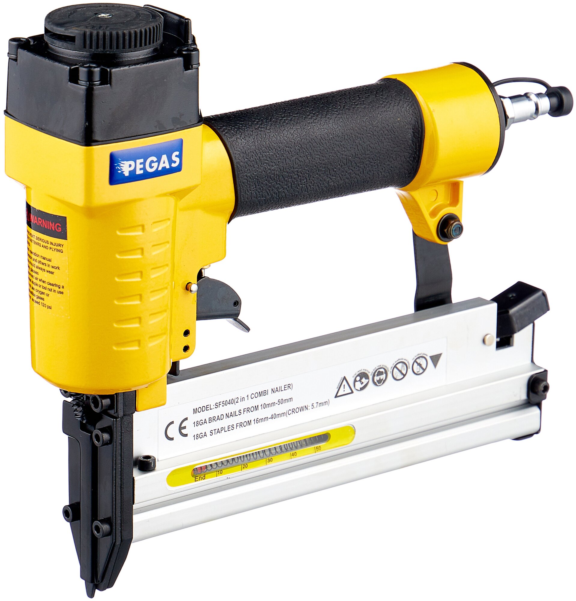 Гвоздескобозабивной пистолет пневматический Pegas Pneumatic (1008) SF5040 1/4"