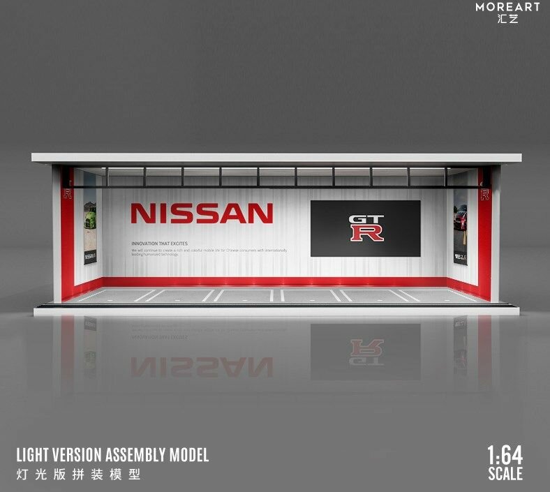 Диорама гараж MoreArt с подсветкой для машинок для моделей 1:64, Porsche LBWK NISSAN RWB BMW HKS ADVAN, Игрушечный гараж, парковка для машинок