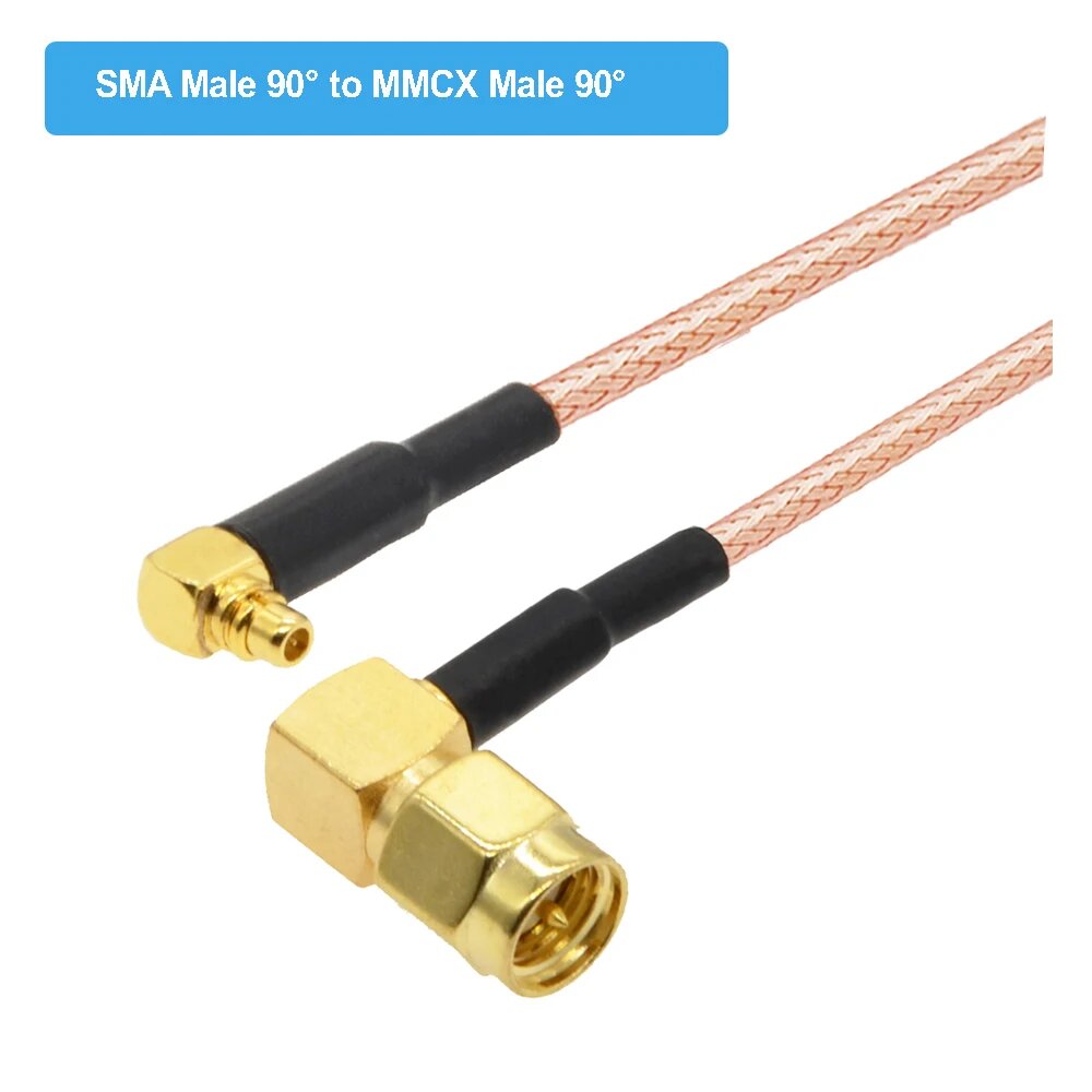 Коаксиальный кабель SMA 90° - MMCX 90° RG316, 20см