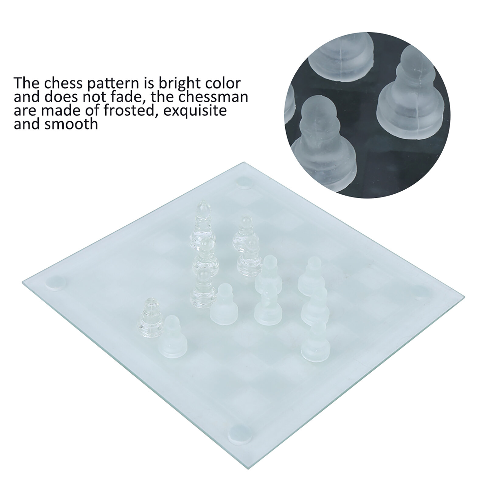 25x25 см Матовое полированное стекло Кристалл Международные шахматы 1 шахматная доска и 32 шахматные фигуры