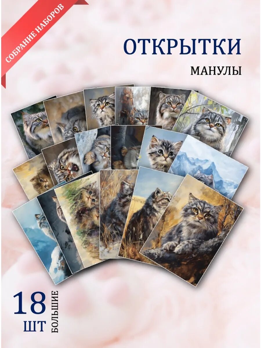 А6 Открытки дикие манулы