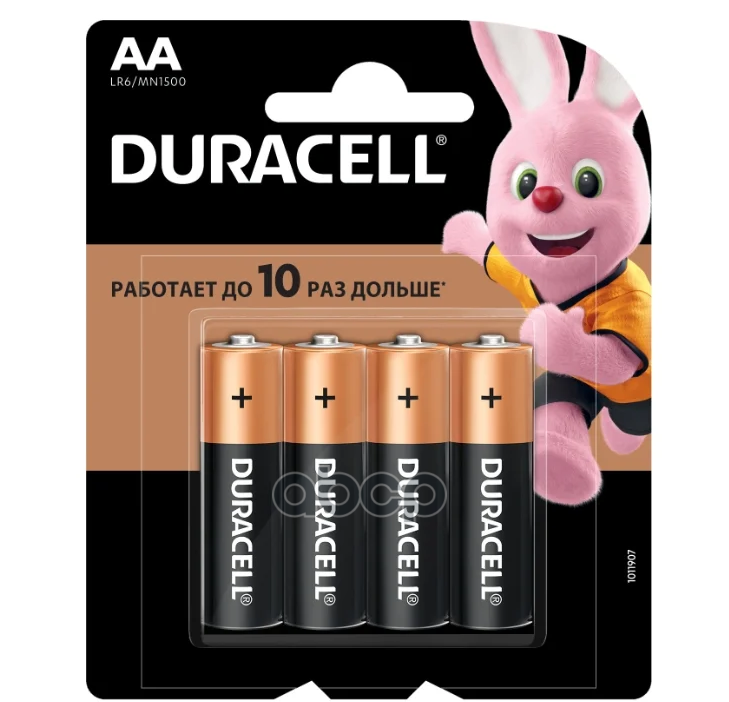 Элемент питания AA LR6 1.5V! щелочной DURACELL (к-кт 4шт) 15595 DURACELL арт. 5000394115996