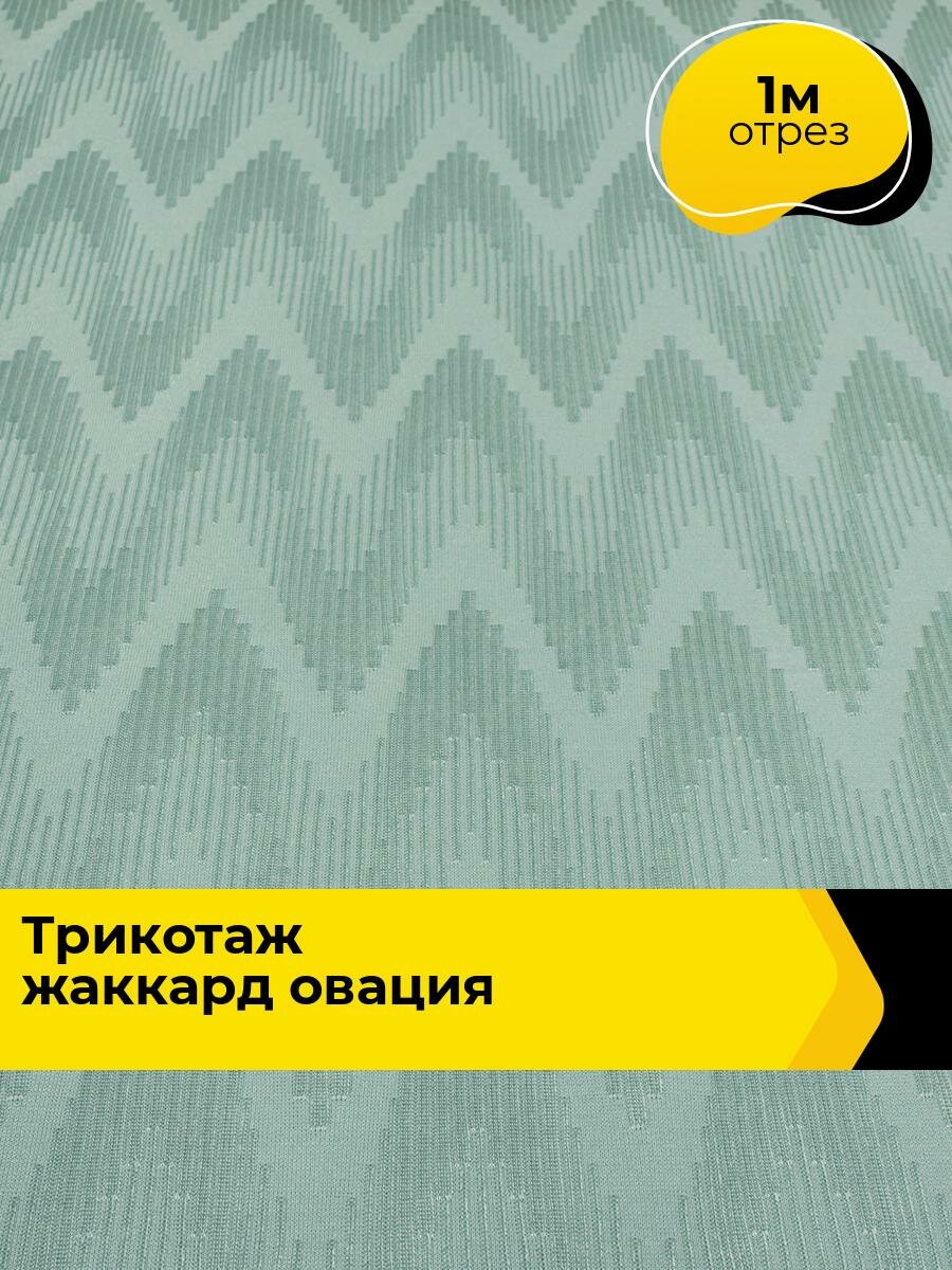 Ткань Трикотаж жаккард для шитья одежды и рукоделия, отрез 1 м*180 см, цвет бирюзовый