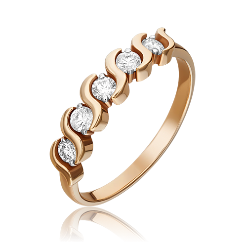 Кольцо, красное золото, 585 проба, бриллиант