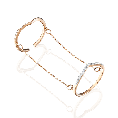 Кольцо, красное золото, 585 проба, фианит