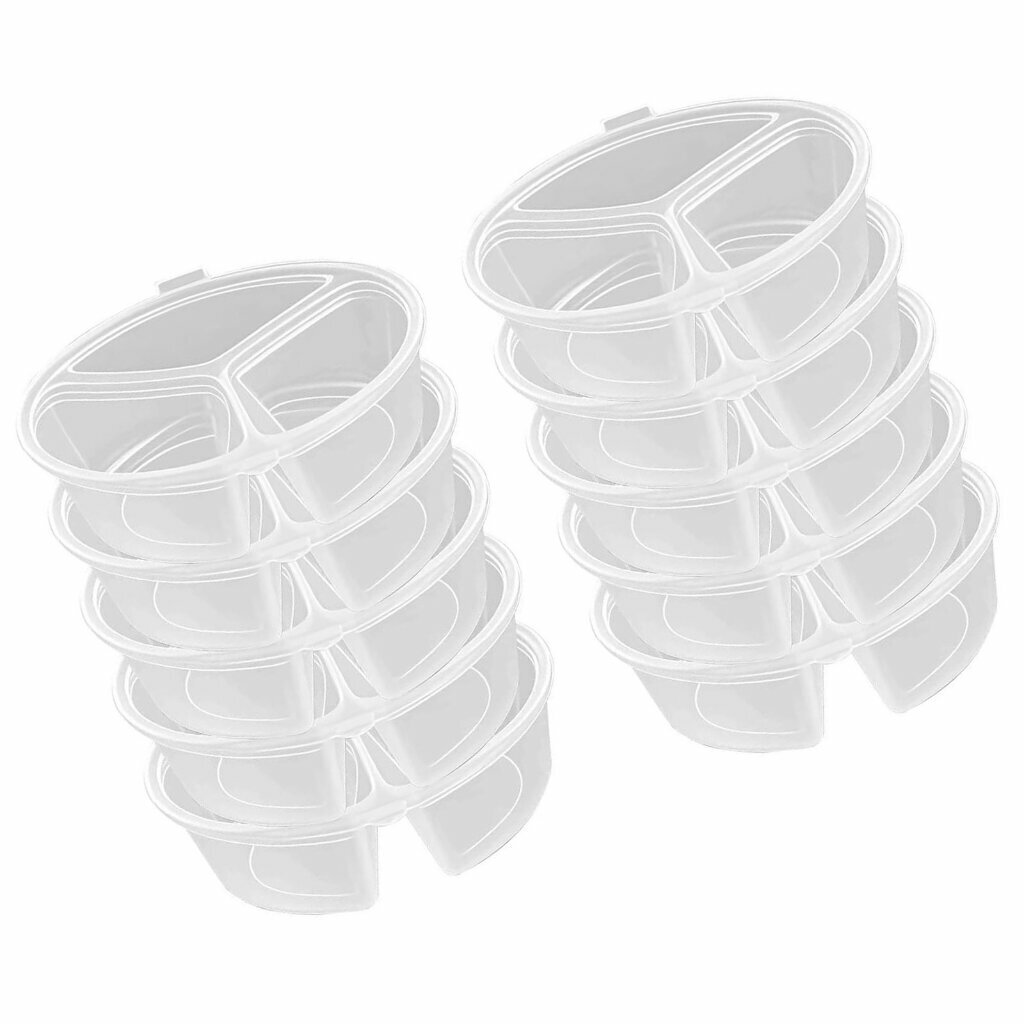 10 шт, одноразовая круглая коробка для соуса с тремя отделениями