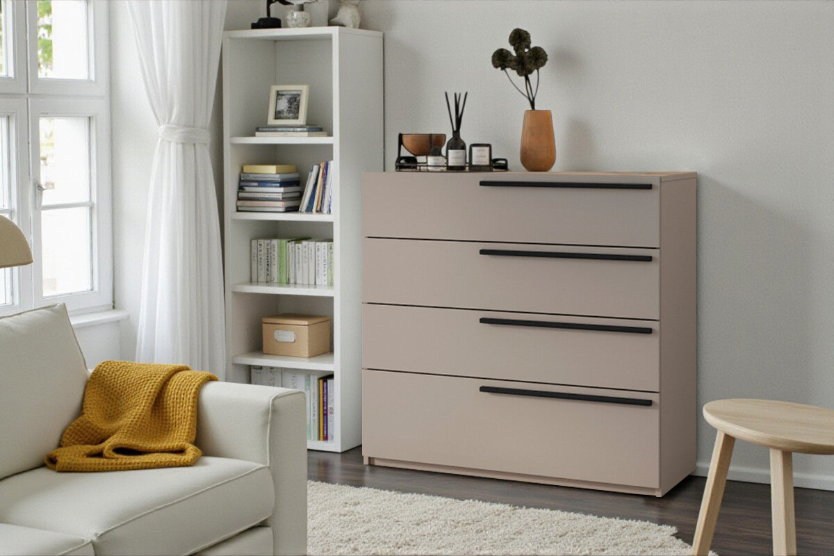 Комод Лорена Пакс-4 Кашемир 5981 BS NEW 92x44x90 см, бежевый Фиеста