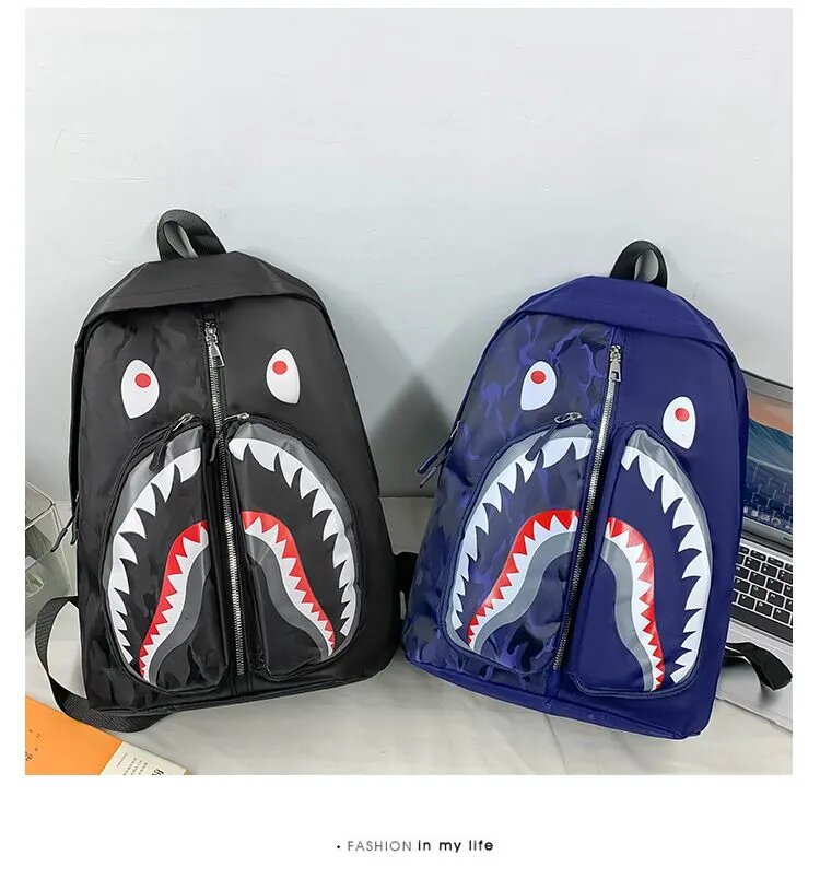 BAPE Рюкзак, мужской, женский, черный, нейлон, высота 43 см, ширина 30 см, глубина 14 см — фото 1