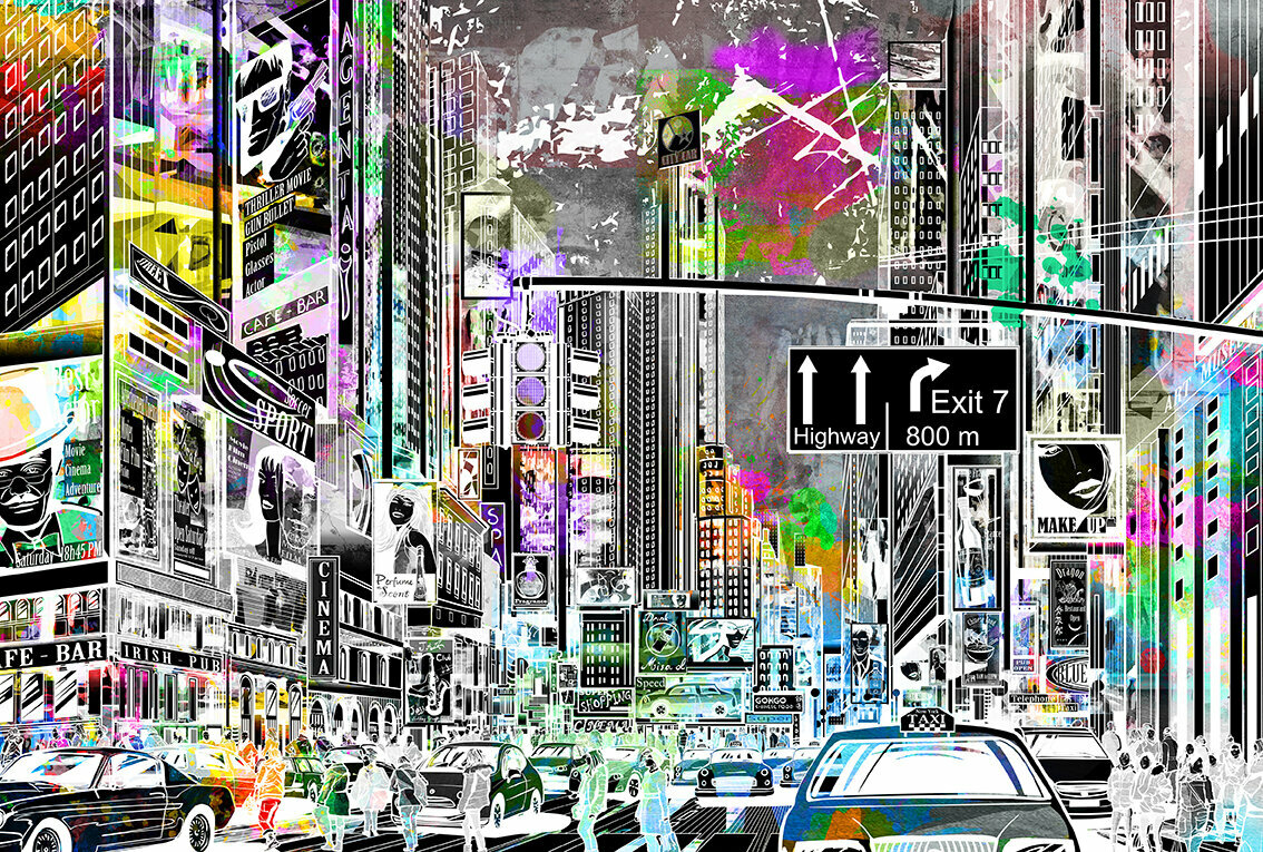 Фотообои Divino Decor "Мегаполис принт" D-088 400*270 фактура холст