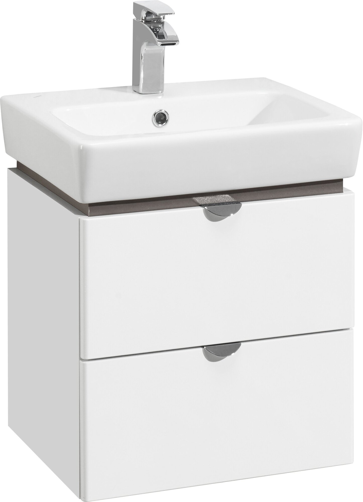 Тумба под раковину AQUATON Скай 60 1A238201SY010 572x404x480 подвес, 2 ящ, белый гл./серый кашеми