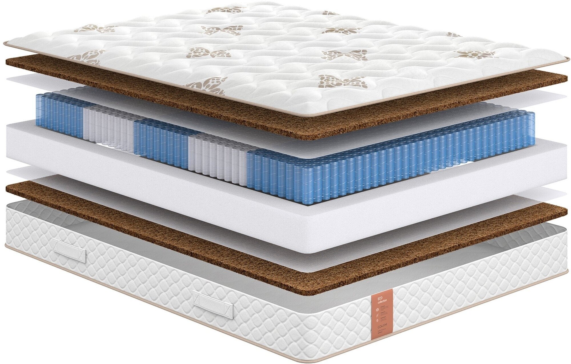 Матрас Сонум Eco Hard 140х190 высота 24 см анатомический жесткий кокосовый Независимые пружины