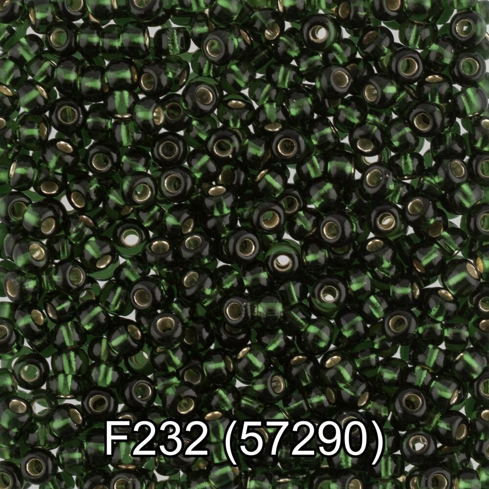 Бисер чешский 10/0 10 х 5 г Gamma круглый F232 т. зеленый (57290)
