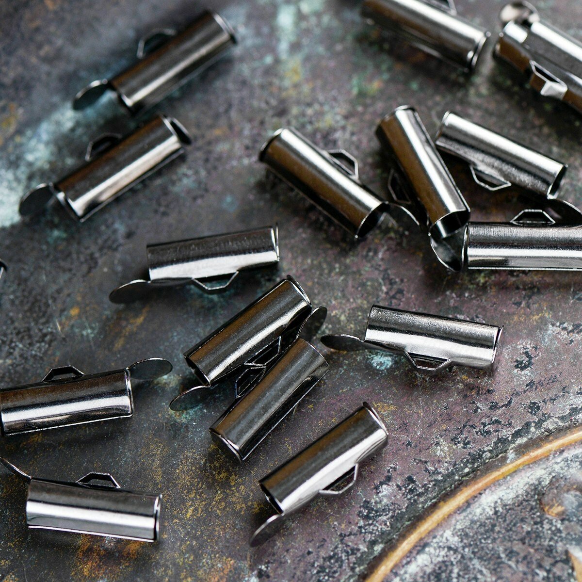 Застежка для бисера/бисерного полотна/бисероплетения 10 шт, цвет черный, размер 13.5x4.5 мм