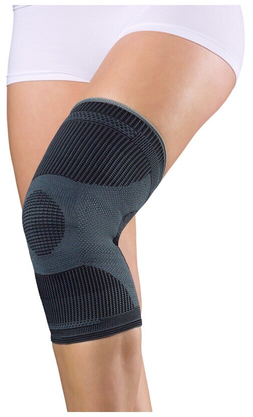 Бандаж на коленный сустав с элементами кинезиотейпирования Orto Professional TKN 200, Размер S, Черный