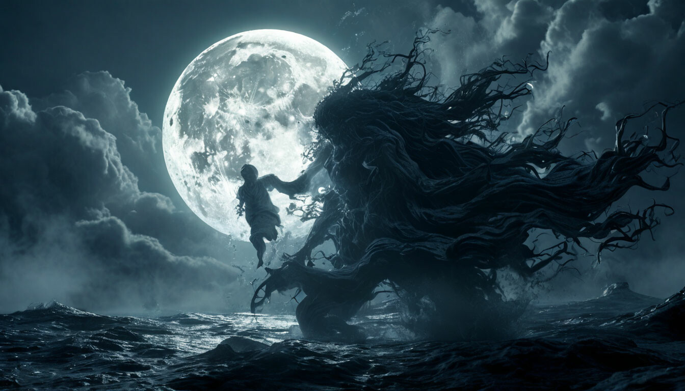 "Asymmetrically, obliquely, diagonally rushing out of the darkness of ...