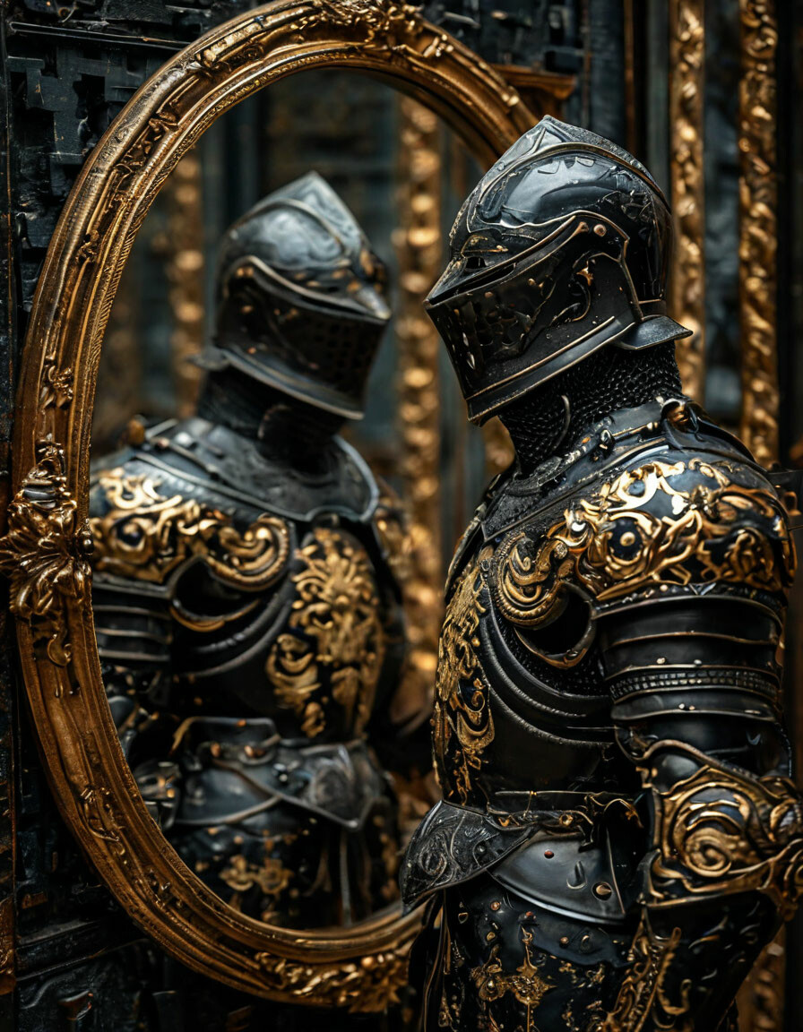 "Professional photo, mirror, …" — image created in Shedevrum