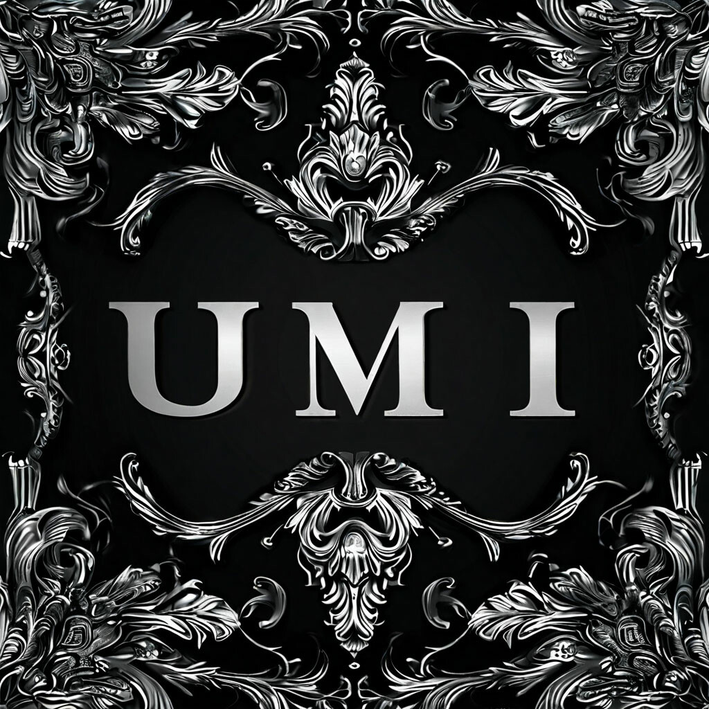 "On an elegant black silver background, the inscription "Umi"" — image ...