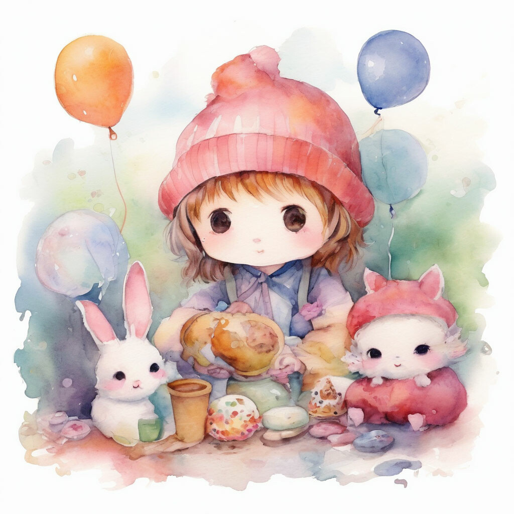 "No rugadze - only veselidze! Party for everyone,kawaii,watercolor,high ...