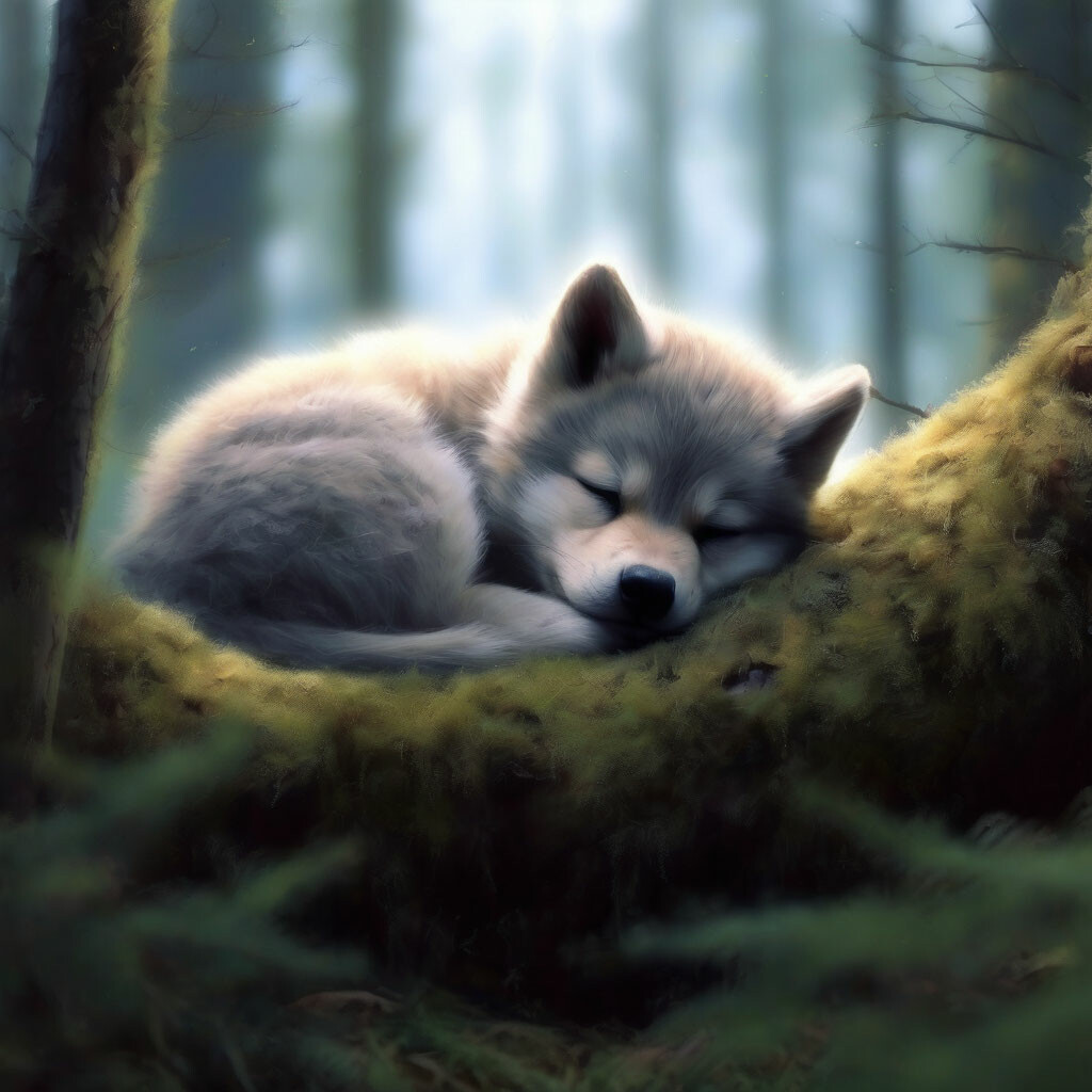 "The idea of Dasha Orlova Sweet dreams 💞 fluffy wolf cub Sleeping in ...