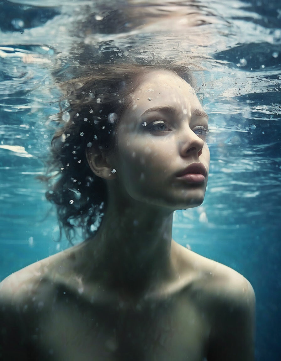 "Double exposure, wet and smooth, beautiful, realism" — image created in Shedevrum