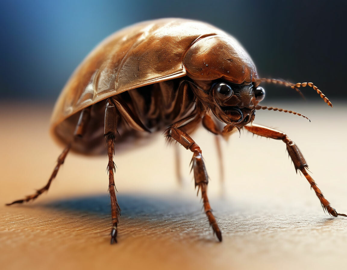 flea insect with a horseshoe on …" — image created in Shedevrum