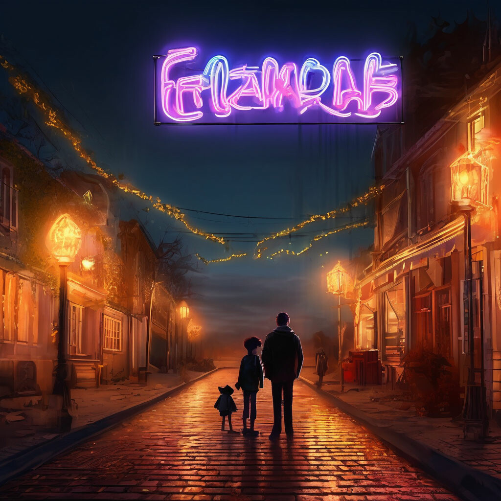 "Neon sign. the main character Petya, …" — image created in Shedevrum