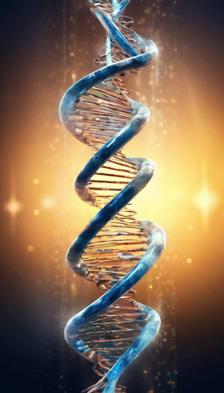 "Genetics, fate, intelligence, DNA …" — image created in Shedevrum