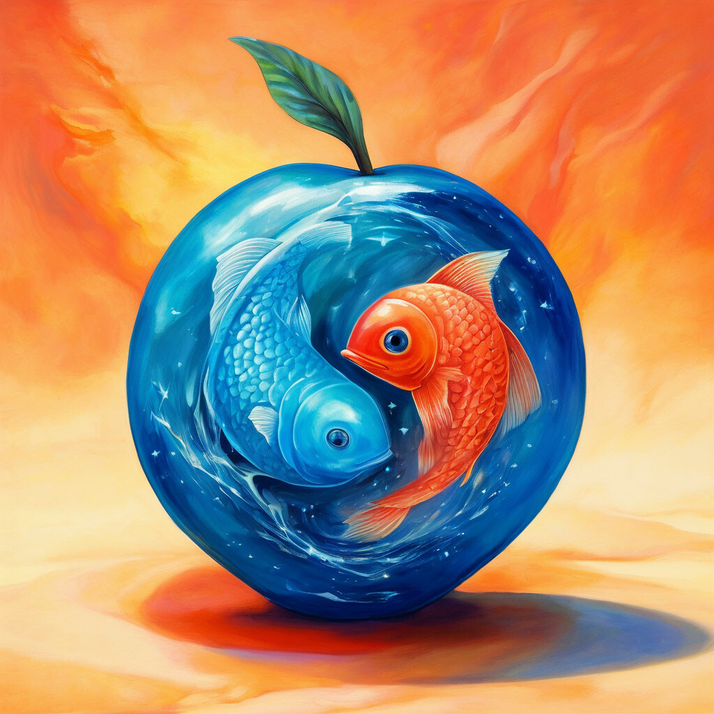 "Peces sirena imagen de hermosos peces (dos Yin-Yang) dentro de una ...