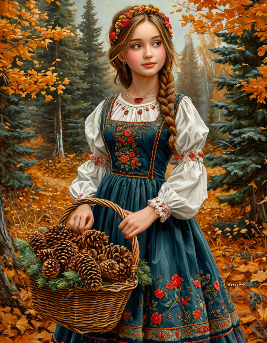 «Acvarel a village girl stands with …» — картинка создана в Шедевруме