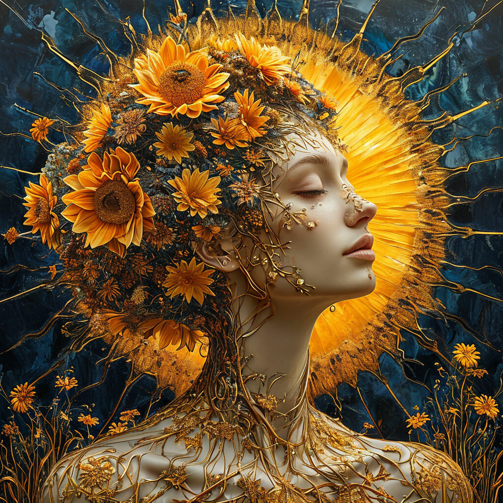 "- I pull a golden thread from the middle of the heart to the sun ...