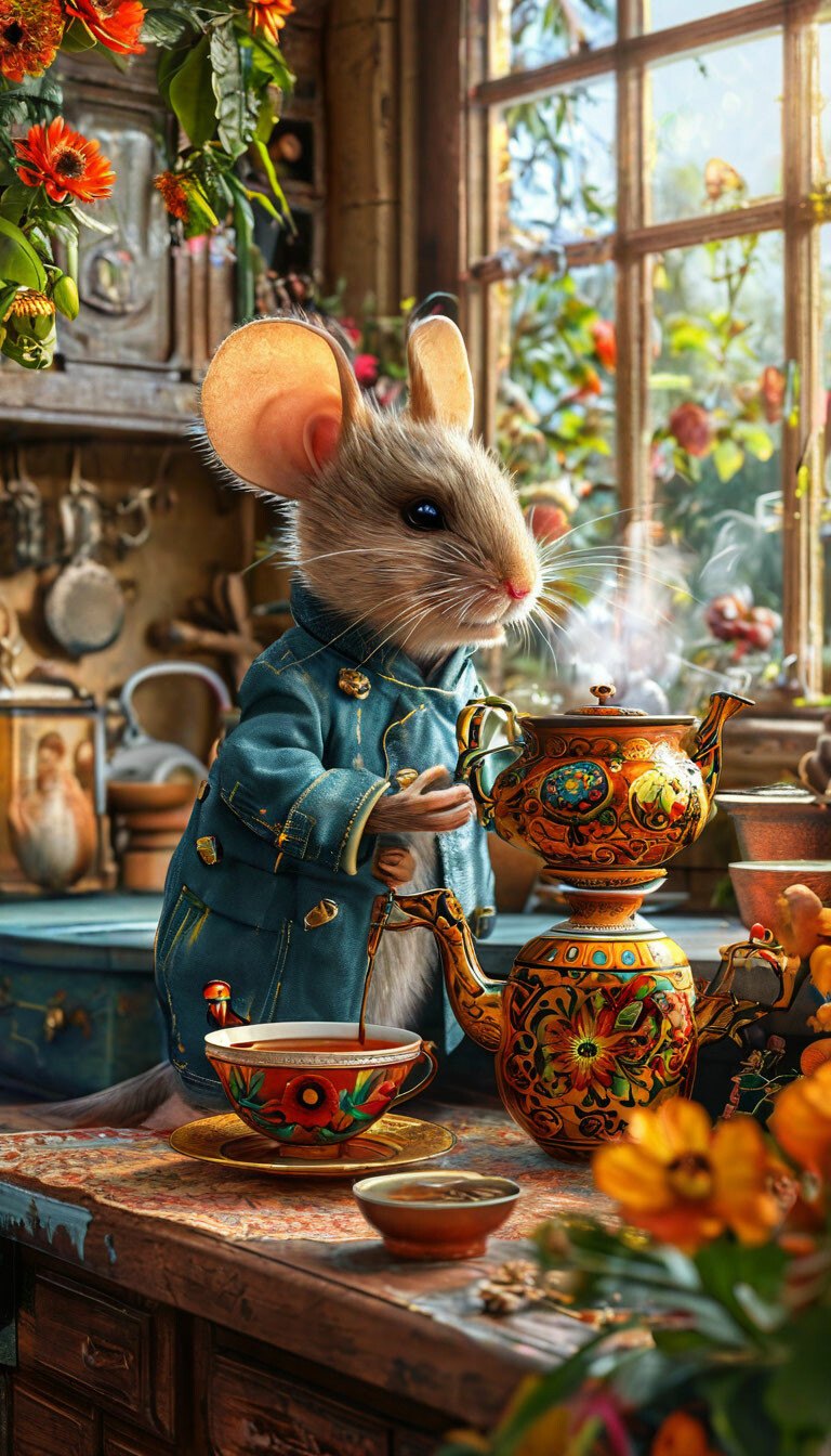 ",viva double exposure, cartoon, surrealism. the kitchen, near the ...