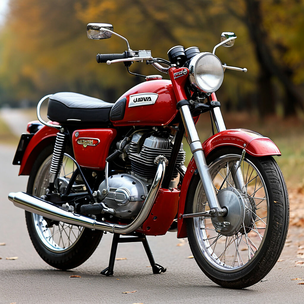 «Модель мотоцикла Java 350 новый …» — видео создано в Шедевруме