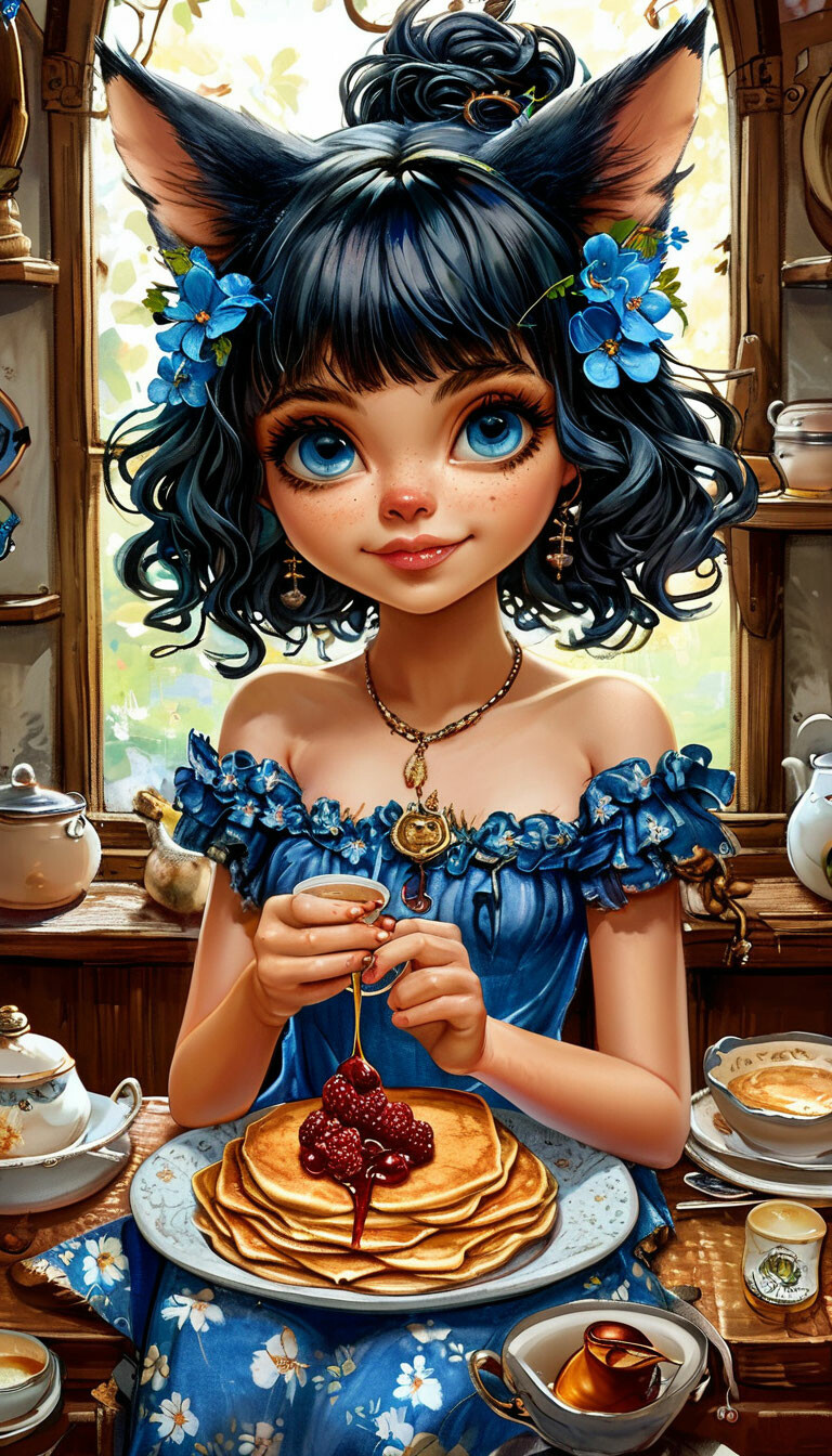 «A funny, amorphous, beautiful girl is a kitten with a fluffy tail and ...
