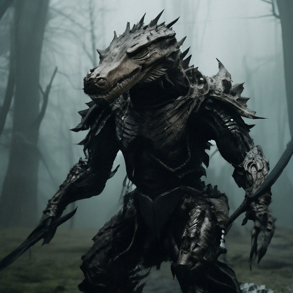 "A mechanical crocodile with long-bladed weapons on its hands" — image ...