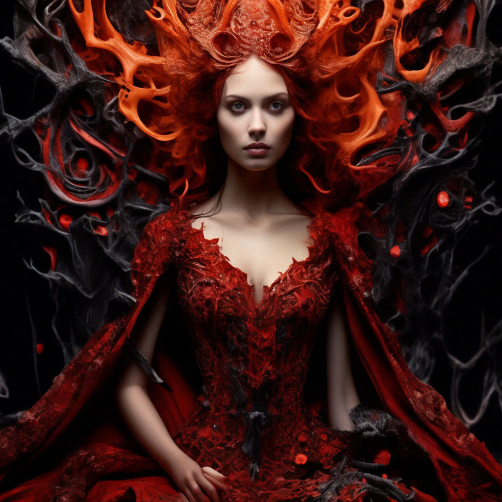 "A dress made of lava, a cape made of ashes, somewhere a princess, and ...